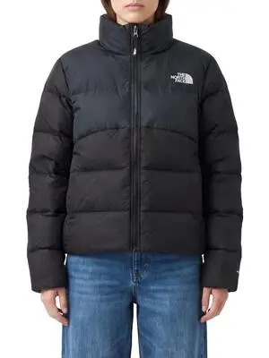 The North Face Water-repellent Cropped Puffer Jacket With Funnel Neck - Black