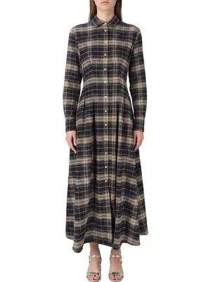 MC2 SAINT BARTH Midi Shirtdress In Viscose Blend With Classic Collar - Blue