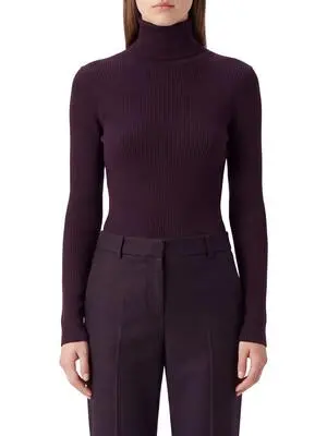 MC2 SAINT BARTH Slim Fit Merino Wool Turtleneck Jumper Violet
