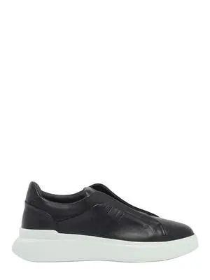 Hogan H580 Slip-on Sneakers In Nappa Leather With A Platform Sole - Black
