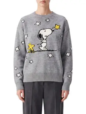 MC2 SAINT BARTH Graphic Print Wool And Cashmere Blend Crewneck Jumper - Grey