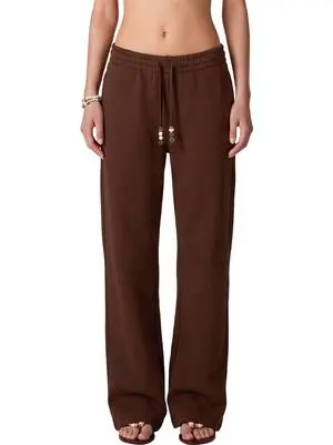 Casablanca Low-rise Wide Leg Jogging Trousers In Cotton And Cashmere - Brown
