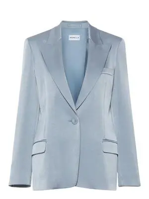 Marella Satin Single-breasted Blazer - Blue