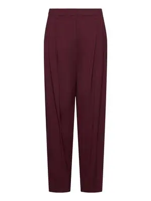 Marella Virgin Wool-blend Tailored Trousers - Burgundy