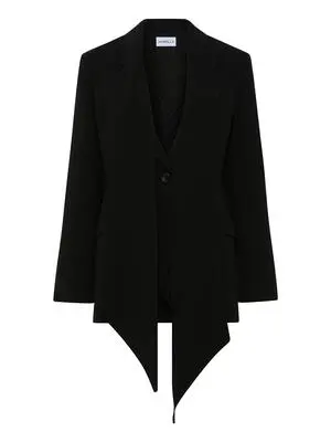 Marella Envers Satin Scarf-detail Blazer - Black