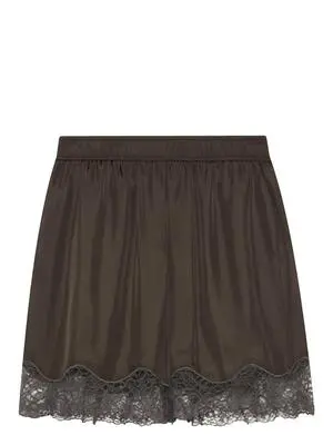 Marella Lace-trim Shorts - Grey
