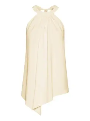 Marella Satin Asymmetrical Top - White