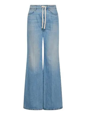 Marella Drawstring High-rise Wide-leg Jeans - Blue