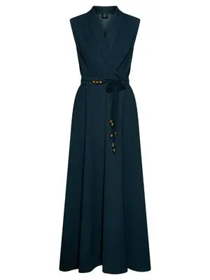 Marella Satin Sleeveless Envers Dress - Navy