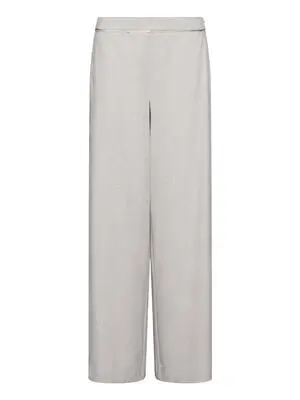 Marella Satin-trim Wide-leg Trousers - Grey