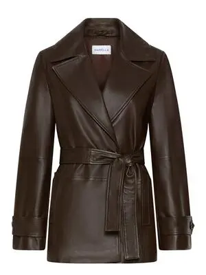 Marella Lambskin Jacket - Brown