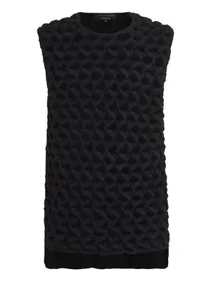 Comme Des Garçons Wool-blend Crochet Sweater Vest - Black