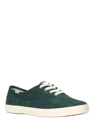 Keds® Champion Plaid Sneaker - Green/navy