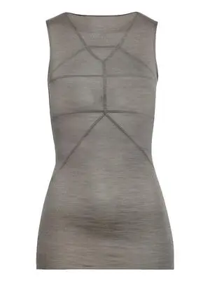 Rick Owens Temple Wool & Silk Tank - Dust