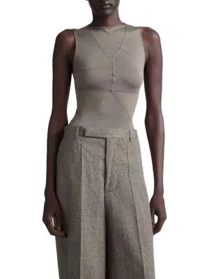 Rick Owens Temple Wool & Silk Tank - Dust