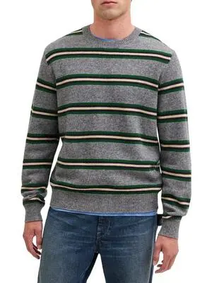 Madewell Frances Stripe Crewneck Sweater - Heather Grey