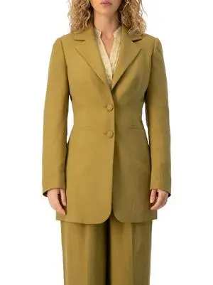 IVONNE Two-button Single-breasted Fitted Tailored Blazer - Green