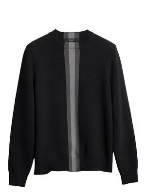 Gucci Knit Wool Sweater With Muted Web Black