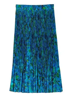 Gucci Printed Silk Crêpe De Chine Midi Skirt, Blue Blue