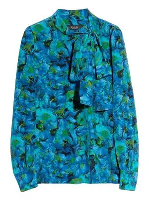 Gucci Printed Silk Crêpe De Chine Shirt - Blue