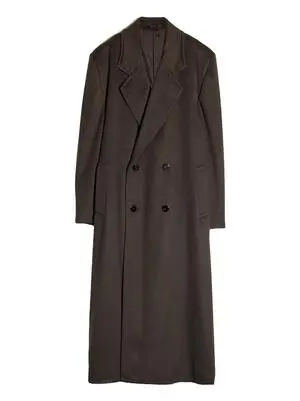 Gucci Soft Cashmere Long Coat, Brown Brown