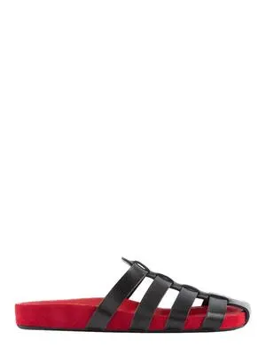 JUDE Dusty Flat Black Leather And Suede - Red