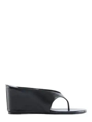 JUDE Yaga Wedge Sandal Black Leather Black