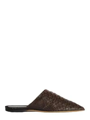 JUDE Floor Slide In Dark Brown Python Leather Brown