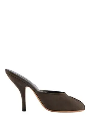 JUDE Date Mule In Cacao Suede Leather Brown
