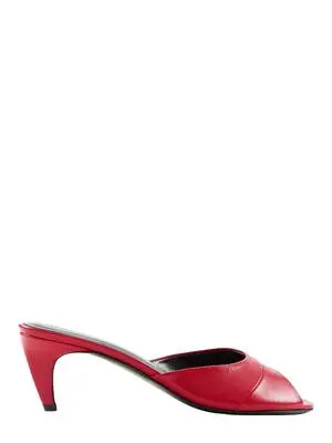 JUDE Cave Mule In Red Creased Leather Red