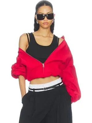 WAO Wao Cropped Rib Tank In Black. Black