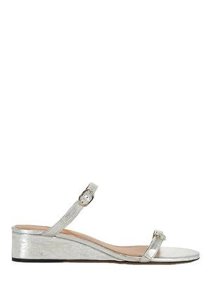 MANSUR GAVRIEL Zeppa Sandal In Metallic - Silver