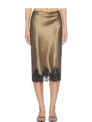 MORE TO COME Bethanie Midi Skirt - Olive