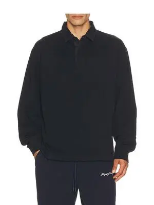 Reigning Champ Heavyweight Jersey Standard Rugby Shirt In Blue - Navy