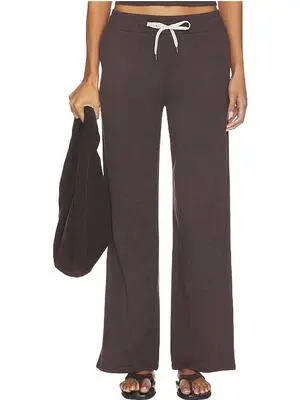 Vuori Halo Essential Wide Leg Pant In Brown - Java Heather