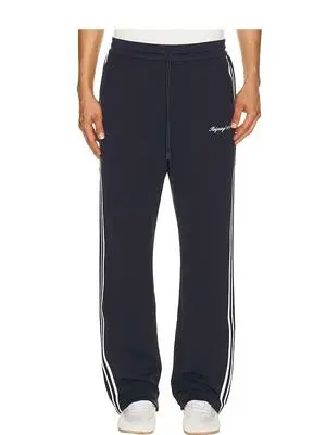 Reigning Champ Poly Pique Campo Standard Track Pant In Blue - Navy