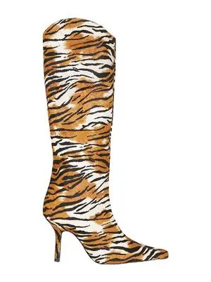 Schutz Mary Ellen Boot In Brown - Leopard Print