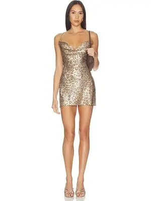 Superdown Matti Mini Dress In Brown - Leopard