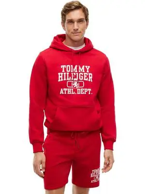 Tommy Hilfiger Men's Athletic Department Logo Hoodie - Medium Red