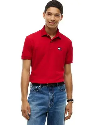 Tommy Hilfiger Men's Regular Fit Flag Logo Polo - Medium Red