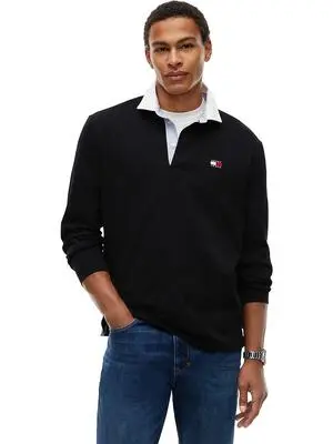 Tommy Hilfiger Relaxed Fit Rugby Polo - Black
