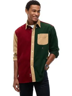 Tommy Hilfiger Relaxed Fit Colorblock Corduroy Shirt - Multi