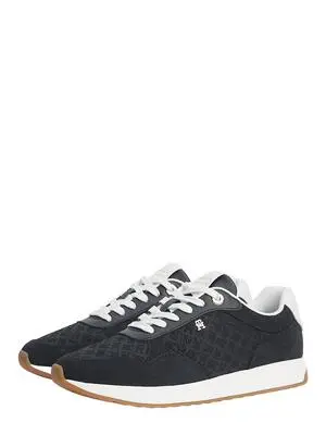 TOMMY HILFIGER Women's Monogram-embossed Suede Runner Sneaker -