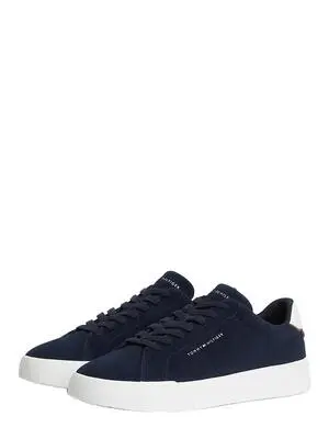 Tommy Hilfiger Tommy Logo Suede Court Sneaker - Navy