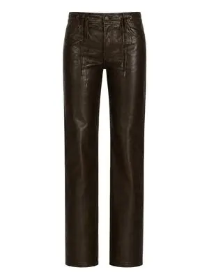 OW Kaya Faux Leather Pants - Brown