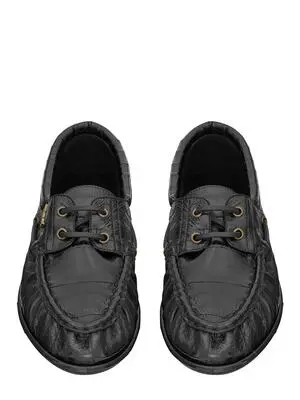 SAINT LAURENT Le Loafer Boat Shoes In Hagfish