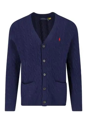 Polo Ralph Lauren Wool And Cashmere Blend Cardigan - Blue