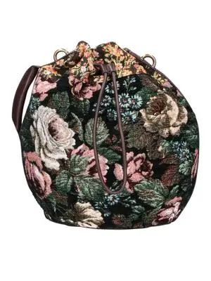 Dries Van Noten Medium Bucket Bag "floral - Black