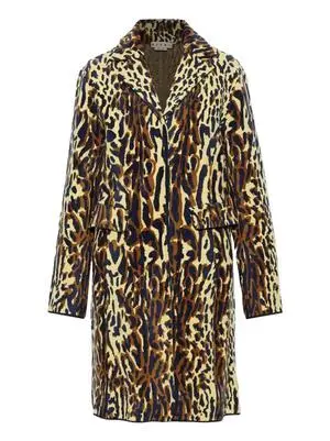 Marni Yellow Animal-print Wool Chenille Coat - Multi