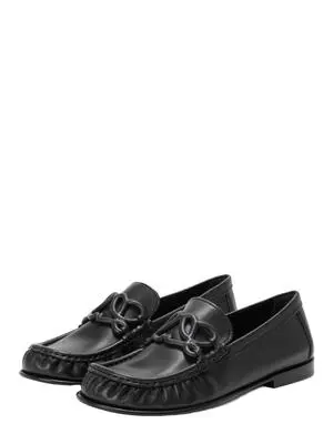 Loewe Double L Loafer In Soft Leather Skin - Black